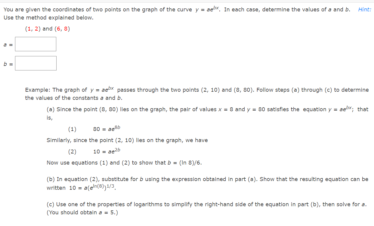 Solved You are given the coordinates of two points on the | Chegg.com