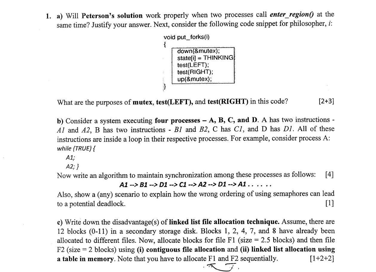 Solved Course: Operating System Concept Please solve this | Chegg.com