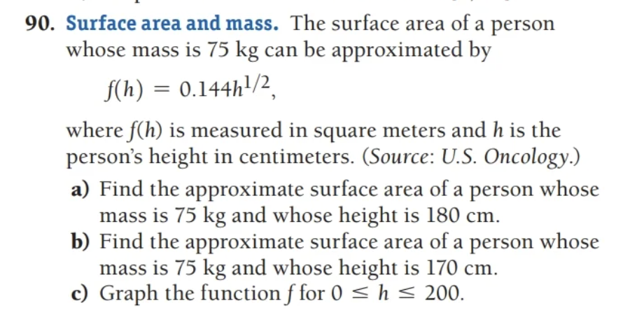 Solved Surface area and mass. The surface area of a | Chegg.com