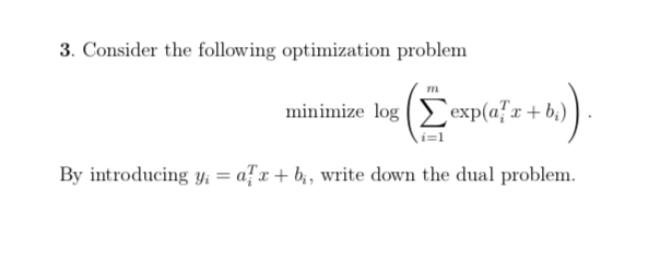 Solved 3. Consider the following optimization problem | Chegg.com