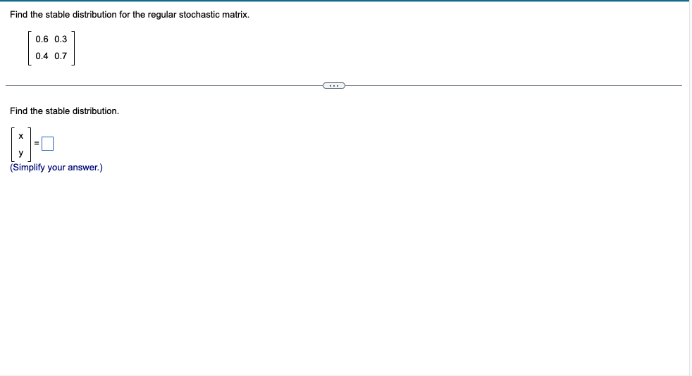 Solved Find the stable distribution for the regular | Chegg.com