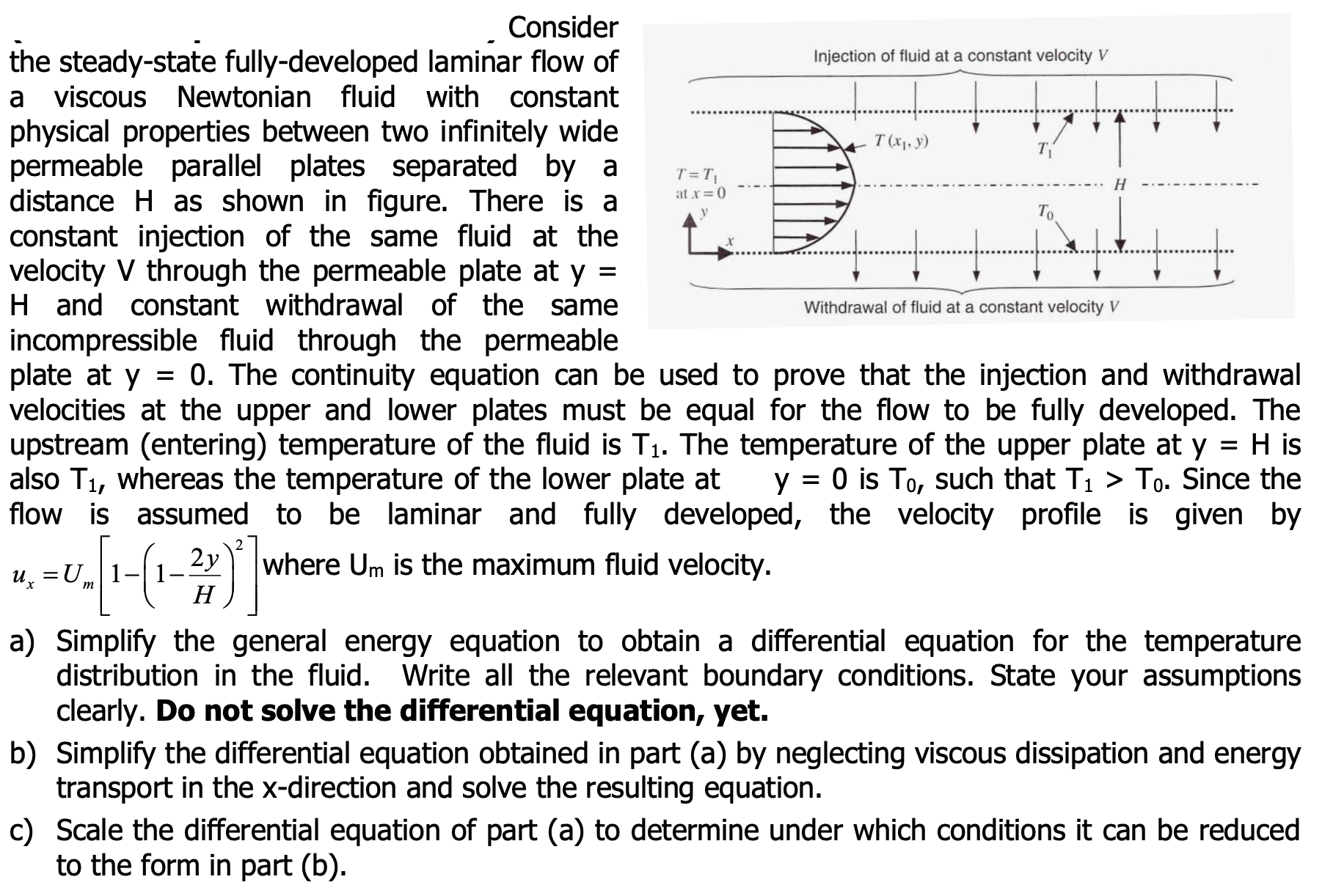 Solved Considerthe steady-state fully-developed laminar flow | Chegg.com