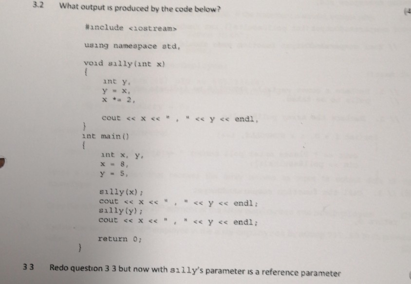 Solved 3 2 What Output Is Produced By The Code Below