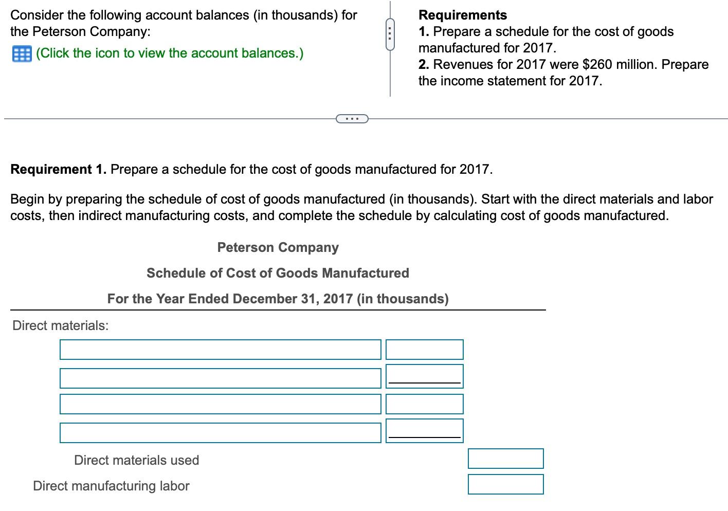 Solved Requirement 1. Prepare a schedule for the cost of | Chegg.com