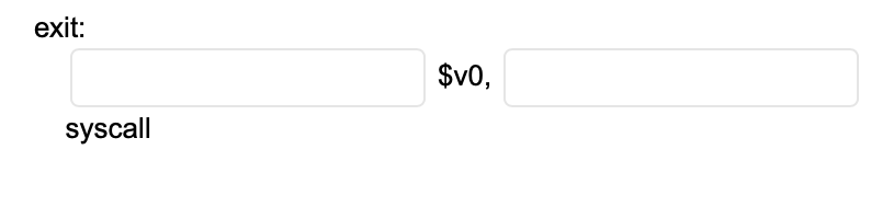 exit: $v0, syscall | Chegg.com