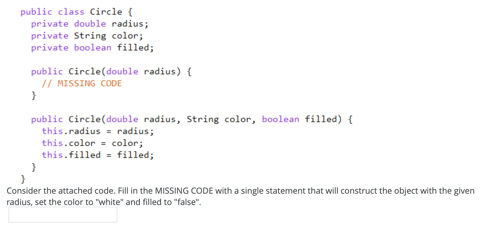 Solved public class Circle { private double radius; private | Chegg.com