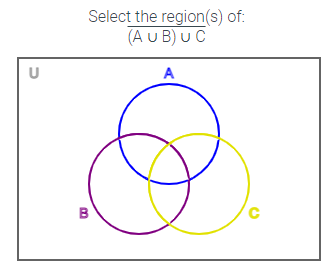 Solved U Select the region(s) of: (AUB) U C B A | Chegg.com