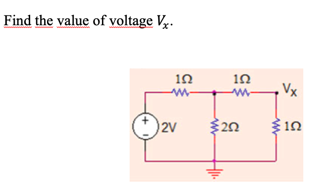 Solved Find the value of voltage Vx. | Chegg.com