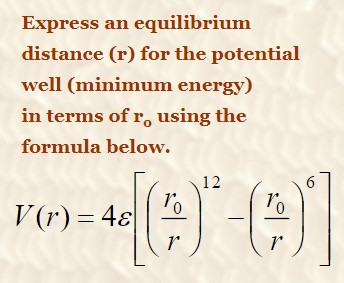 Solved Express an equilibrium distance (r) for the potential | Chegg.com