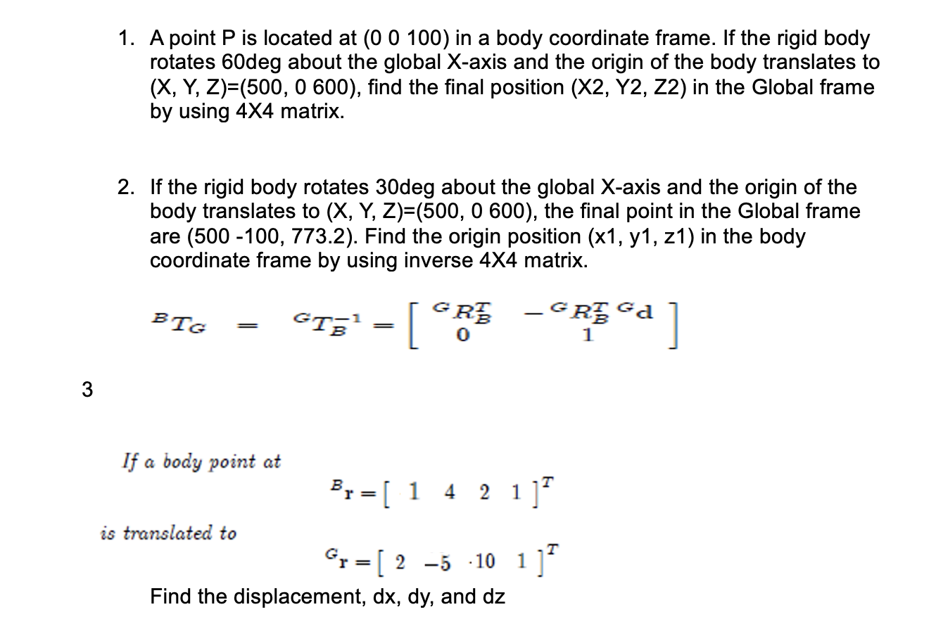 Solved 1. A point P is located at (00100) in a body | Chegg.com