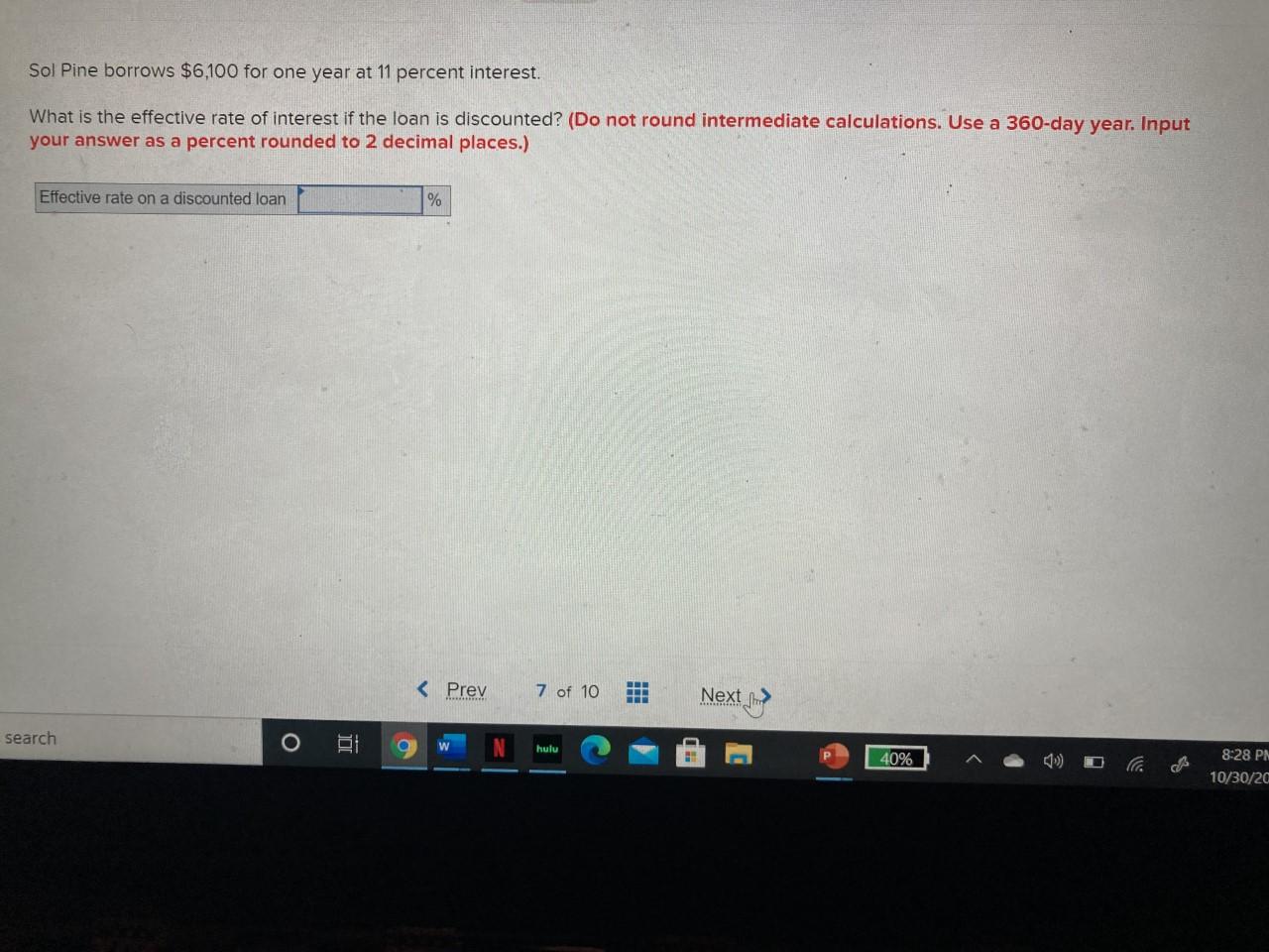 Solved Sol Pine borrows $6,100 for one year at 11 percent | Chegg.com