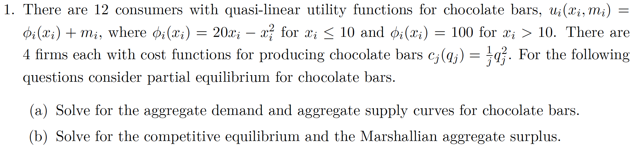 = 1. There are 12 consumers with quasi-linear utility | Chegg.com