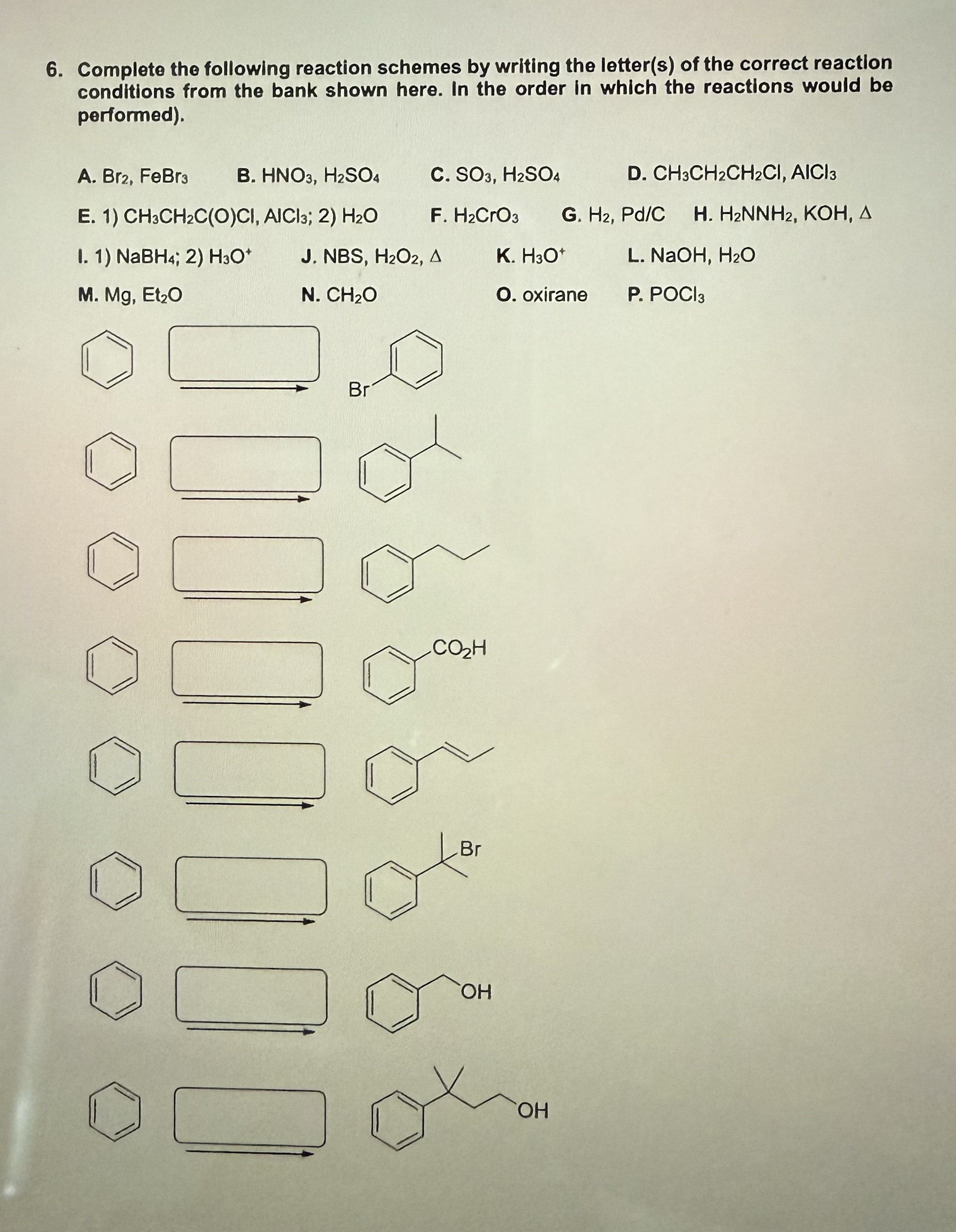 Complete the following reaction schemes by writing | Chegg.com
