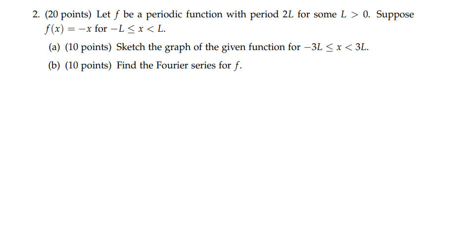 Solved 2. (20 points) Let f be a periodic function with | Chegg.com Solved 2. (20 points) Let f be a periodic function with | Chegg.com