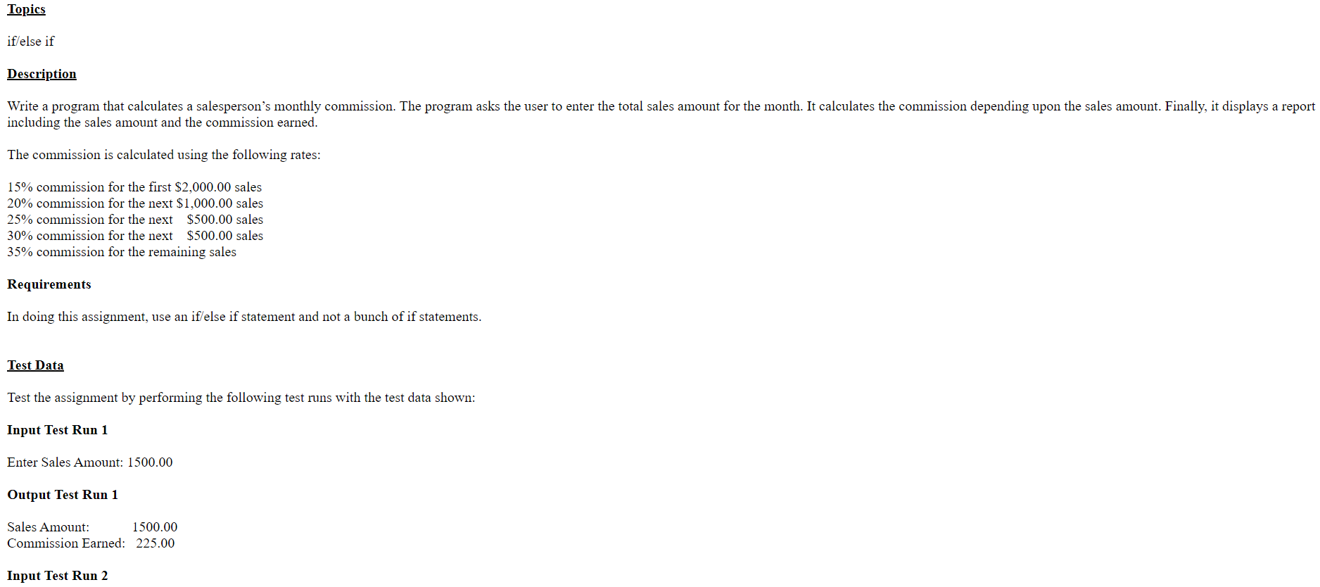Solved including the sales amount and the commission earned. | Chegg.com