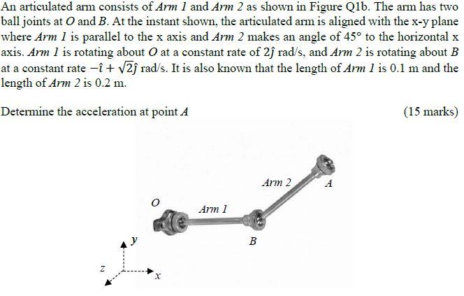 Solved An articulated arm consists of Arm 1 and Arm 2 as | Chegg.com