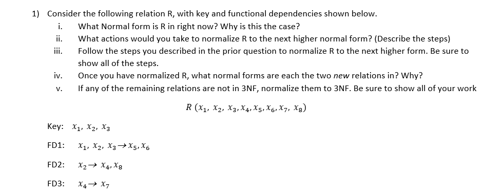 Solved 1) Consider the following relation R, with key and | Chegg.com