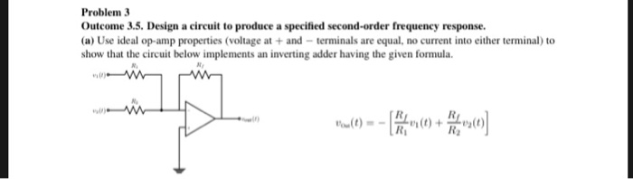 Solved Problem 3 Outcome 3.5. Design a circuit to produce a | Chegg.com