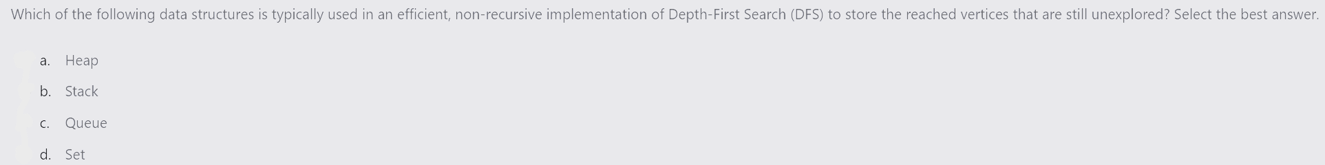 Solved Which of the following data structures is typically | Chegg.com