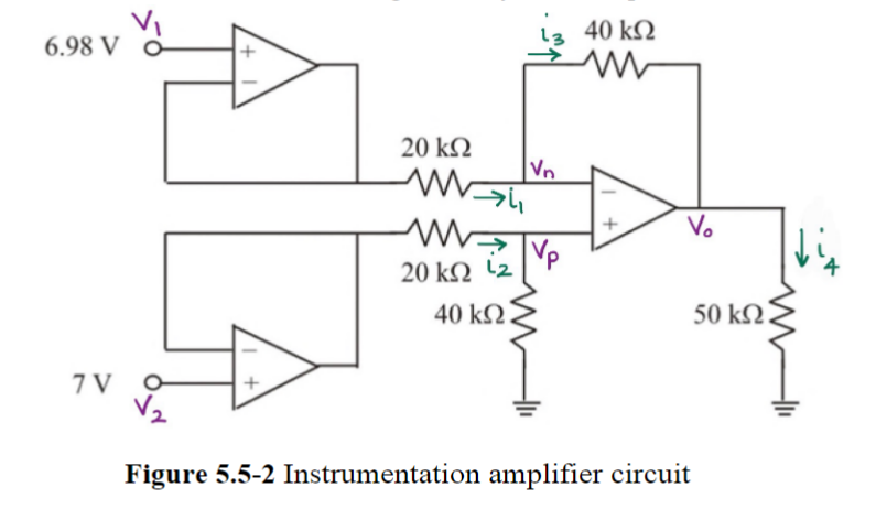 Solved Figure 5.5-2 Instrumentation amplifier circuit | Chegg.com