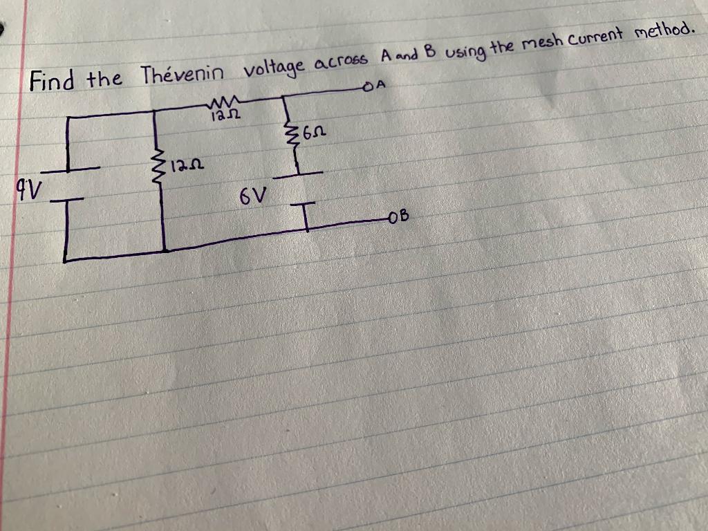 Solved How would I find the Thevenin Voltage across A and B | Chegg.com