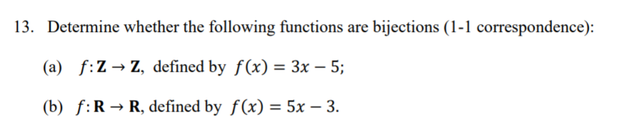 Solved 13. Determine whether the following functions are | Chegg.com