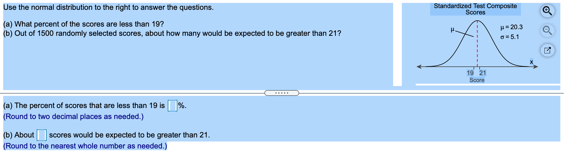 Solved Use the normal distribution to the right to answer | Chegg.com