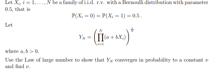 Solved Let Xi,i=1,…,N be a family of i.i.d. r.v. with a | Chegg.com