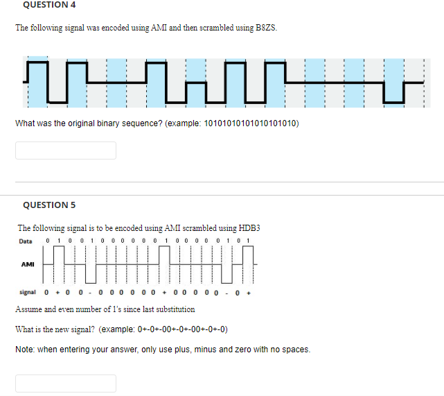 Solved QUESTION 4 The following signal was encoded using AMI | Chegg.com