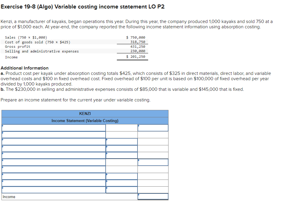 Solved Required information Exercise 19-3 (Algo) Income | Chegg.com