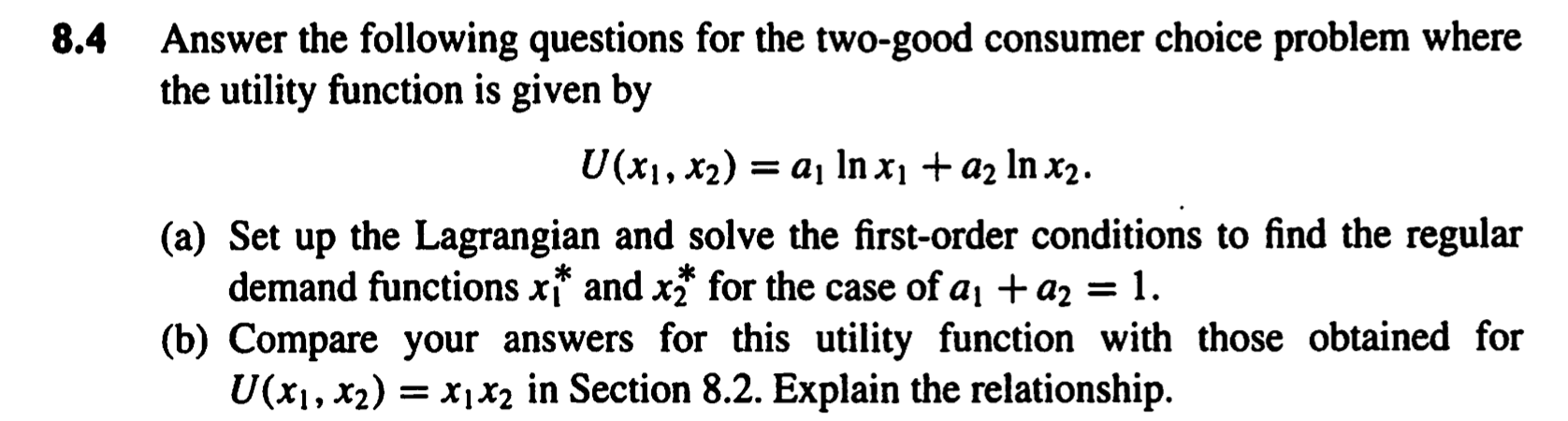 Solved Answer the following questions for the two-good | Chegg.com