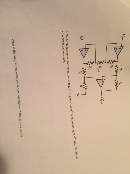 Solved Write an expression for the output voltage Vo as a | Chegg.com
