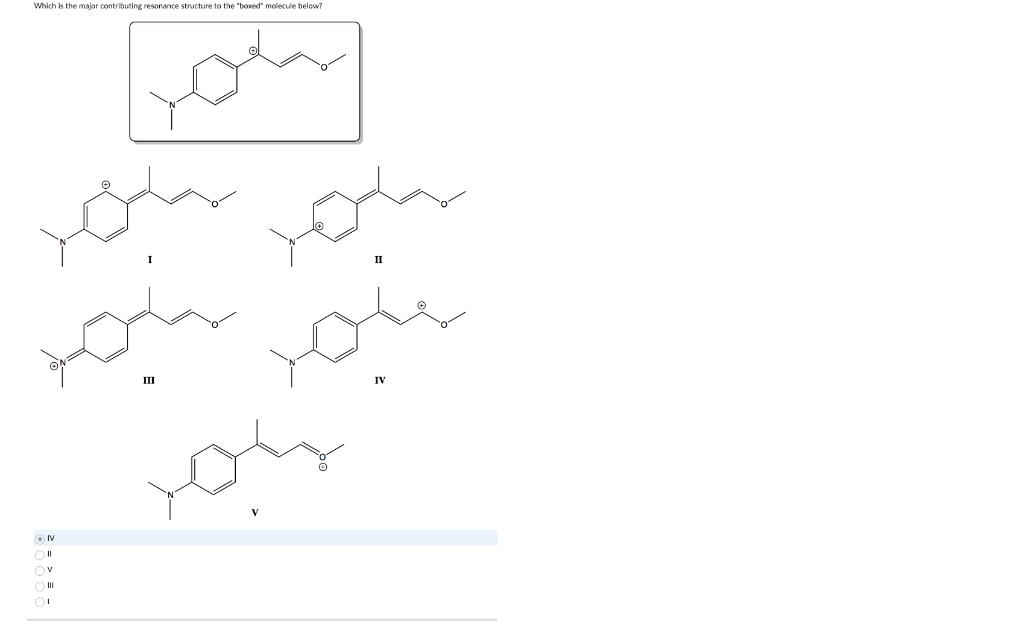 Solved Which is the major contributing resonance structure | Chegg.com