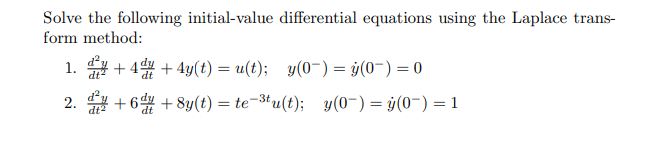 Solved Solve the following initial-value differential | Chegg.com