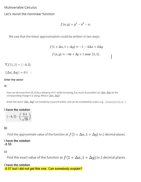 Solved Multivariable Calculus Let's revisit the nonlinear | Chegg.com