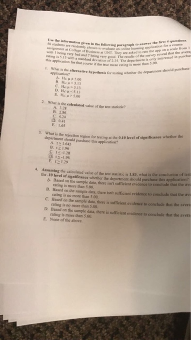 Solved Use the information given in the following paragraph | Chegg.com