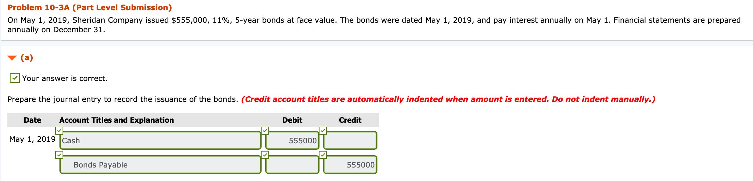 Solved Problem 10-3A (Part Level Submission) On May 1, 2019, | Chegg.com