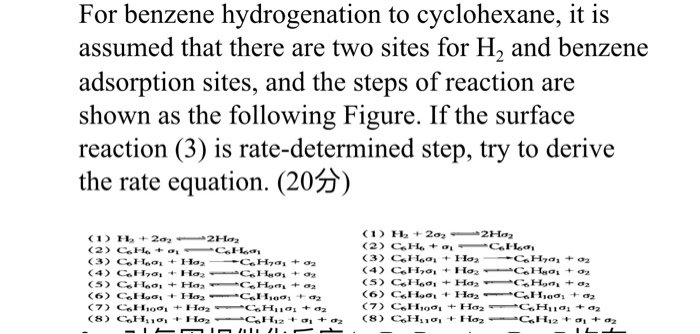 Solved For benzene hydrogenation to cyclohexane, it is | Chegg.com