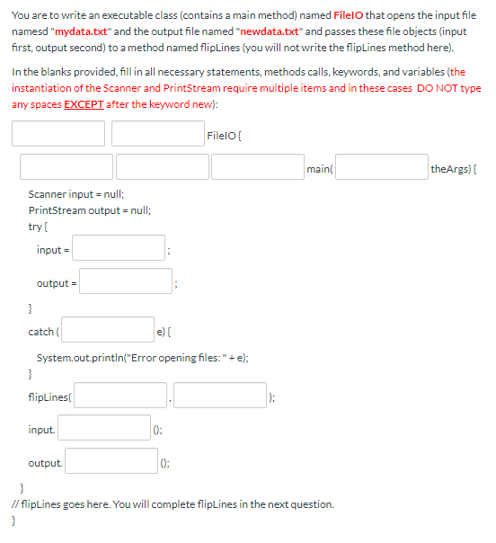 Solved You are to write an executable class (contains a main | Chegg.com