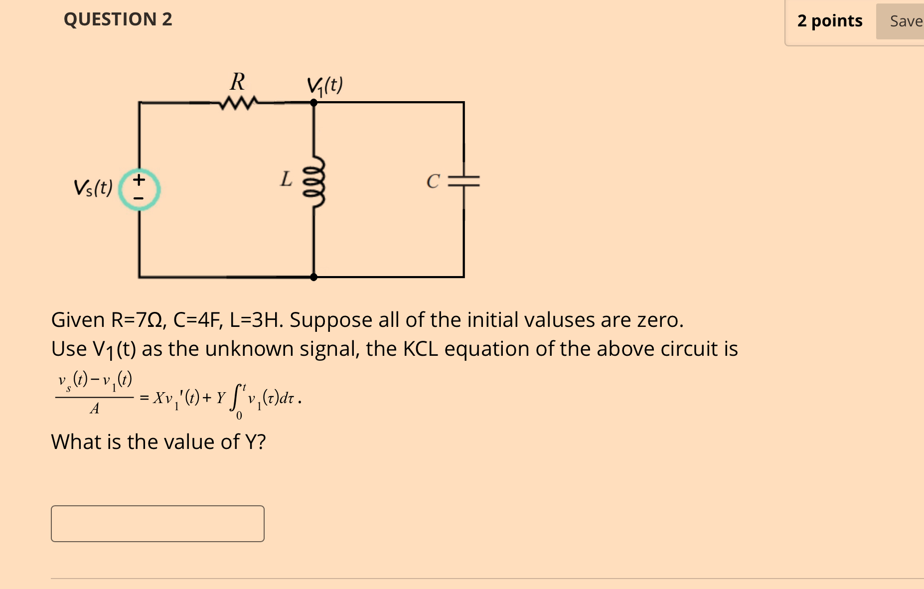 Solved QUESTION 2Given R=7Ω,C=4F,L=3H. ﻿Suppose all of ﻿the | Chegg.com