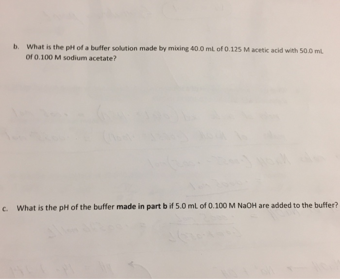 Solved What is the pH of a buffer solution made by mixing | Chegg.com