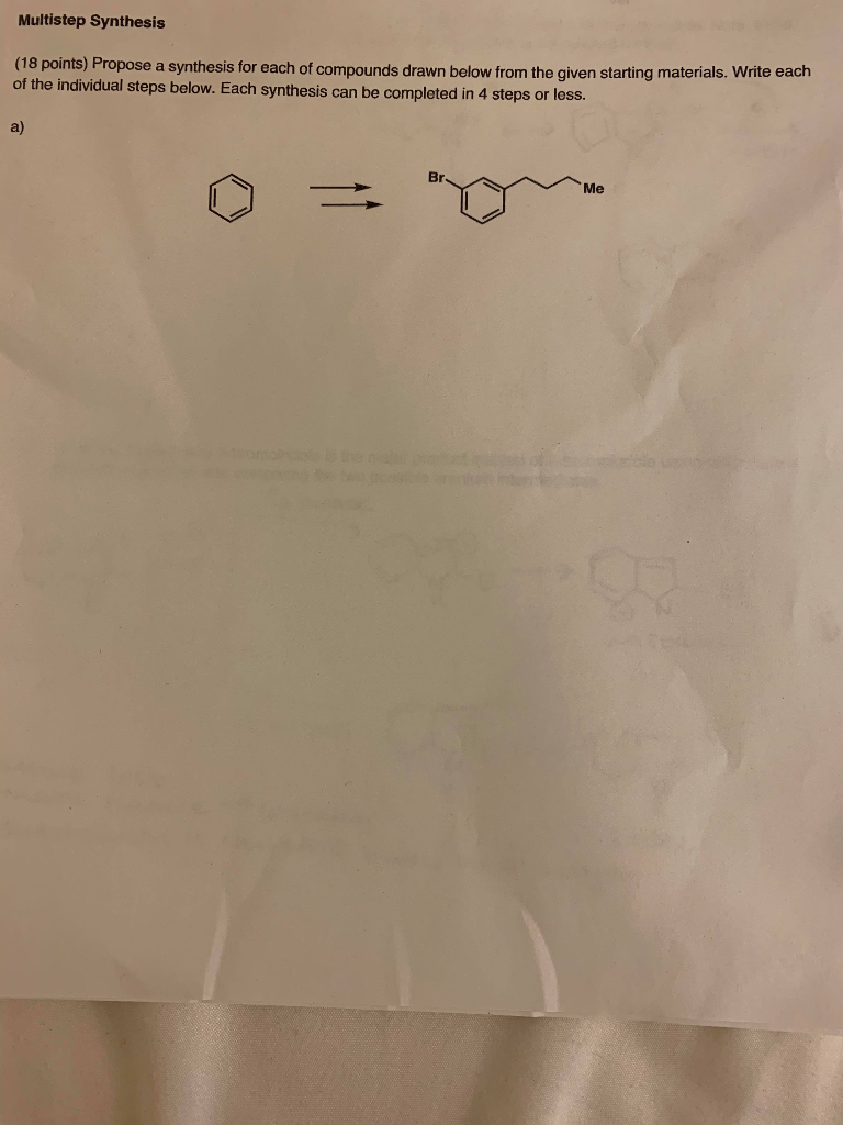 Solved Multistep Synthesis (18 points) Propose a synthesis | Chegg.com