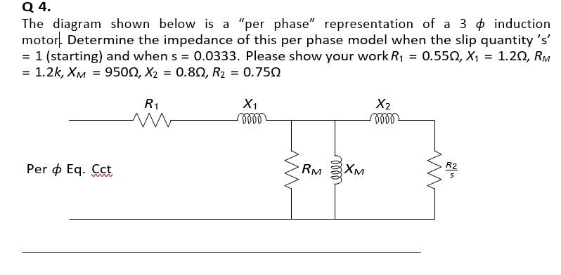 Solved Q4. The diagram shown below is a "per phase” | Chegg.com