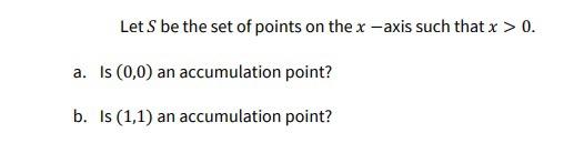 Solved Let S be the set of points on the x -axis such that x | Chegg.com