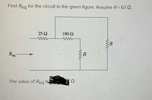 Solved Find Req for the circuit in the given figure. Assume | Chegg.com