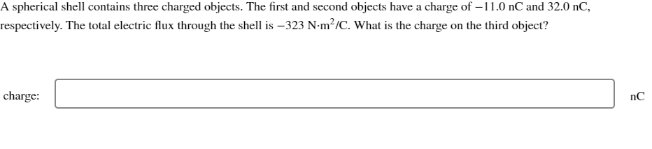 Solved A spherical shell contains three charged objects. The | Chegg.com