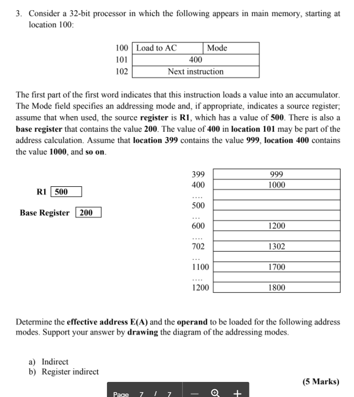 Solved 3. Consider a 32-bit processor in which the following | Chegg.com