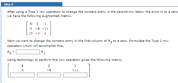 Solved After using a Type 2 row operation to change the | Chegg.com
