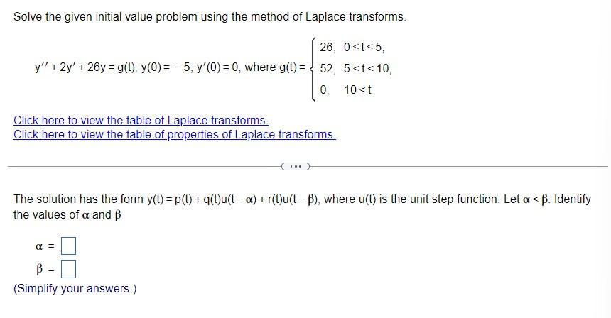 Solved Solve the given initial value problem using the | Chegg.com