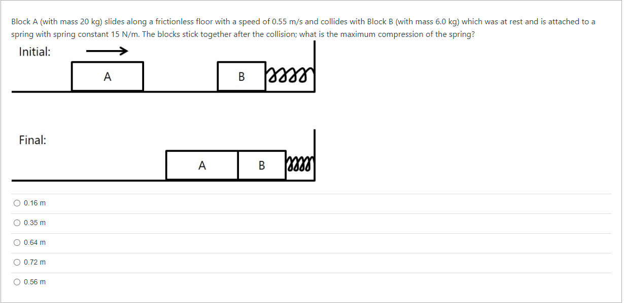 Solved Block A (with mass 20 kg) slides along a frictionless | Chegg.com